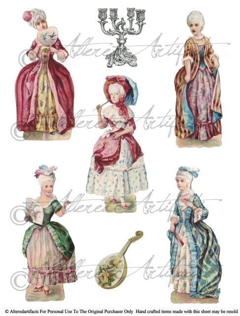 Marie Antoinette Printable Paper Doll and Her Court Printable - Etsy Canada