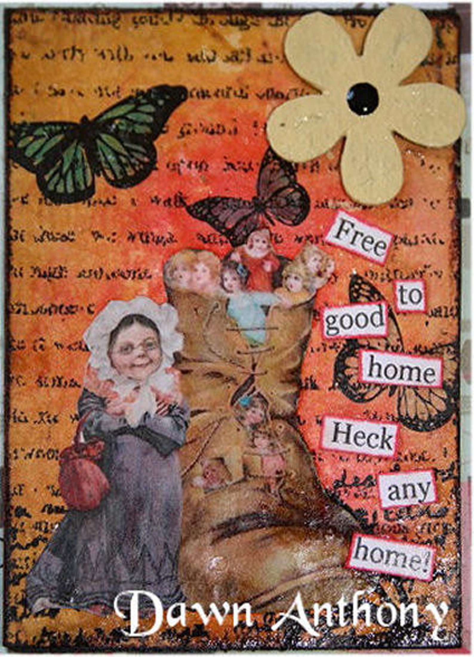 Storybook 1 Vintage Altered Art Scrap Collage Sheet Puppet - Etsy