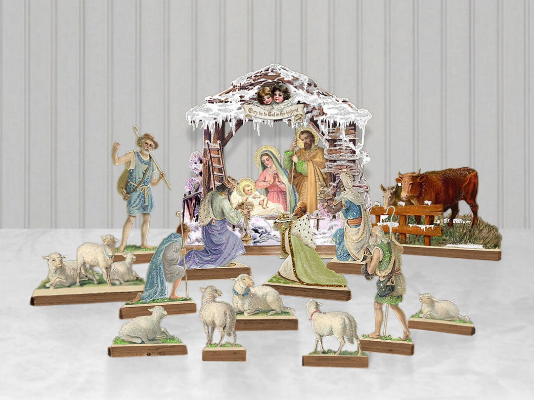 Printable Paper Nativity Theater & Puppets Manger Puppet Printable ...