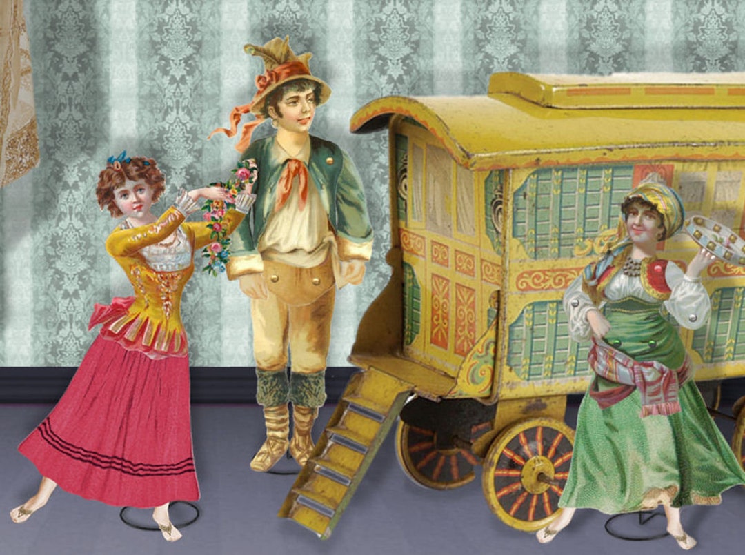 Bohemian Gypsy Paper Puppet Group 1 Marionettes Jumping Jack - Etsy