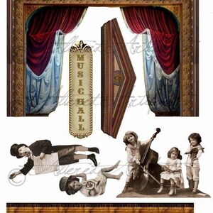 Vintage Steampunk Theater Printable Paper Puppet Paper Doll Music Hall ...