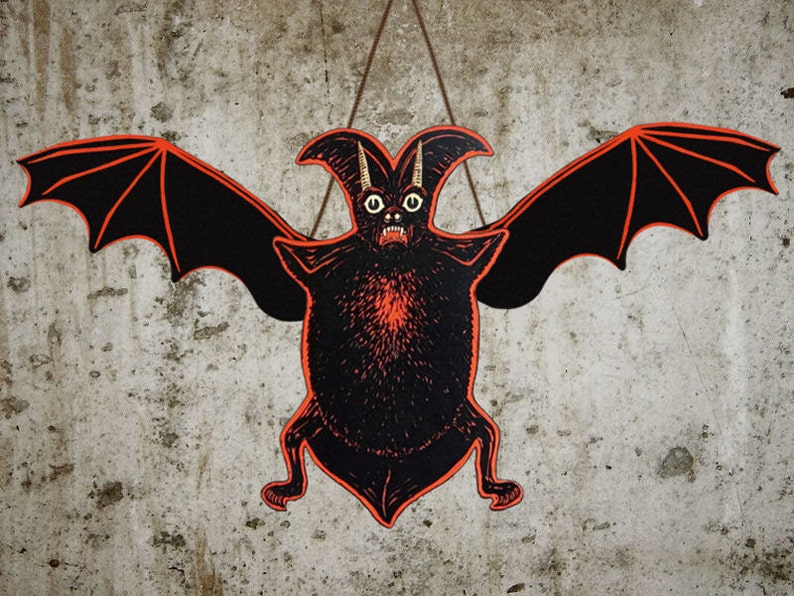 Vintage Devil Bat Paper Puppet Printable Halloween Party - Etsy Canada
