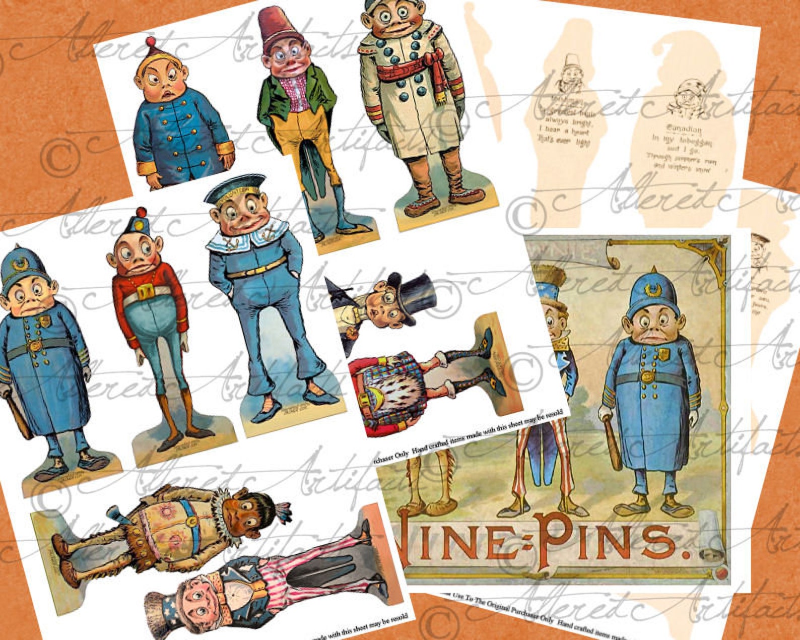 Nine Pins Brownies Game Table Top Bowling Vintage Style Palmer | Etsy ...