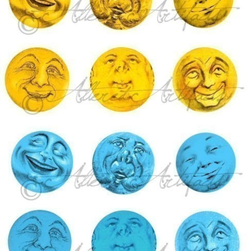 Moon Face Download - Etsy