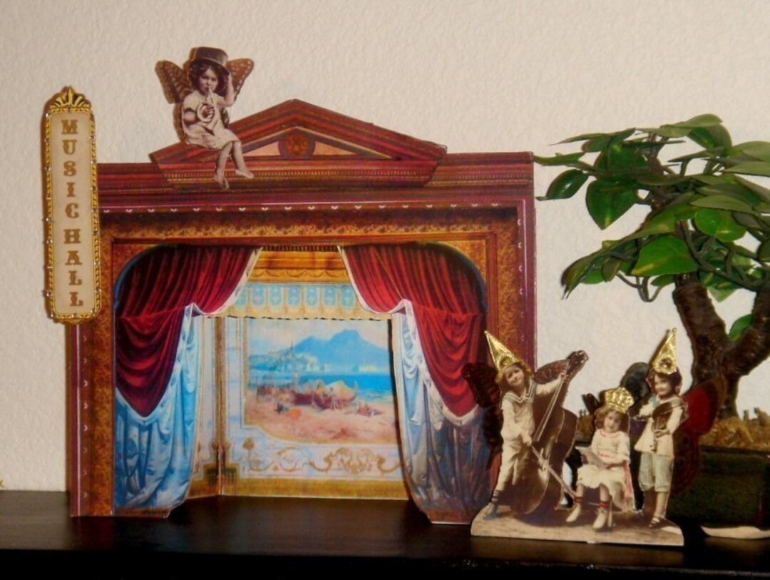 Vintage Steampunk Theater Printable Paper Puppet Paper Doll Music Hall ...