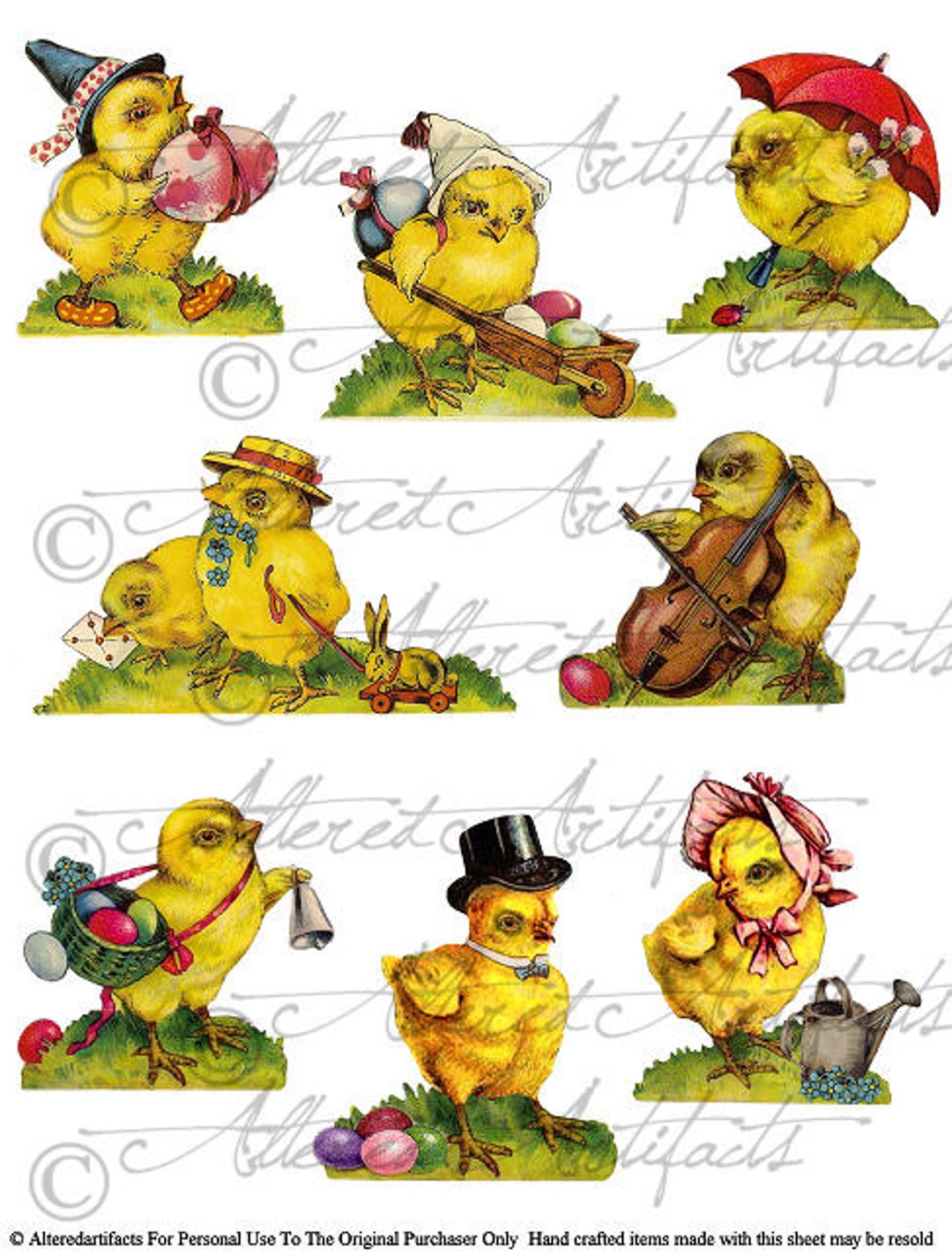 Vintage Easter Dressed Chicks Easter Clip Art Scraps Chickadee Vintage ...