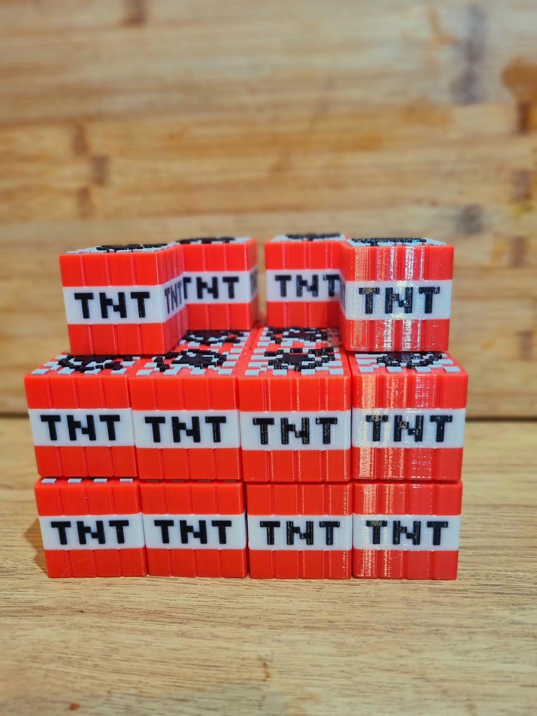 2 X Minecraft TNT Solid Blocks 40mm. Cake Topper or Ornament - Etsy UK