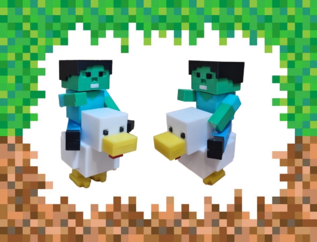 Minecraft Inspired Chicken Jockey - Game Version - Etsy