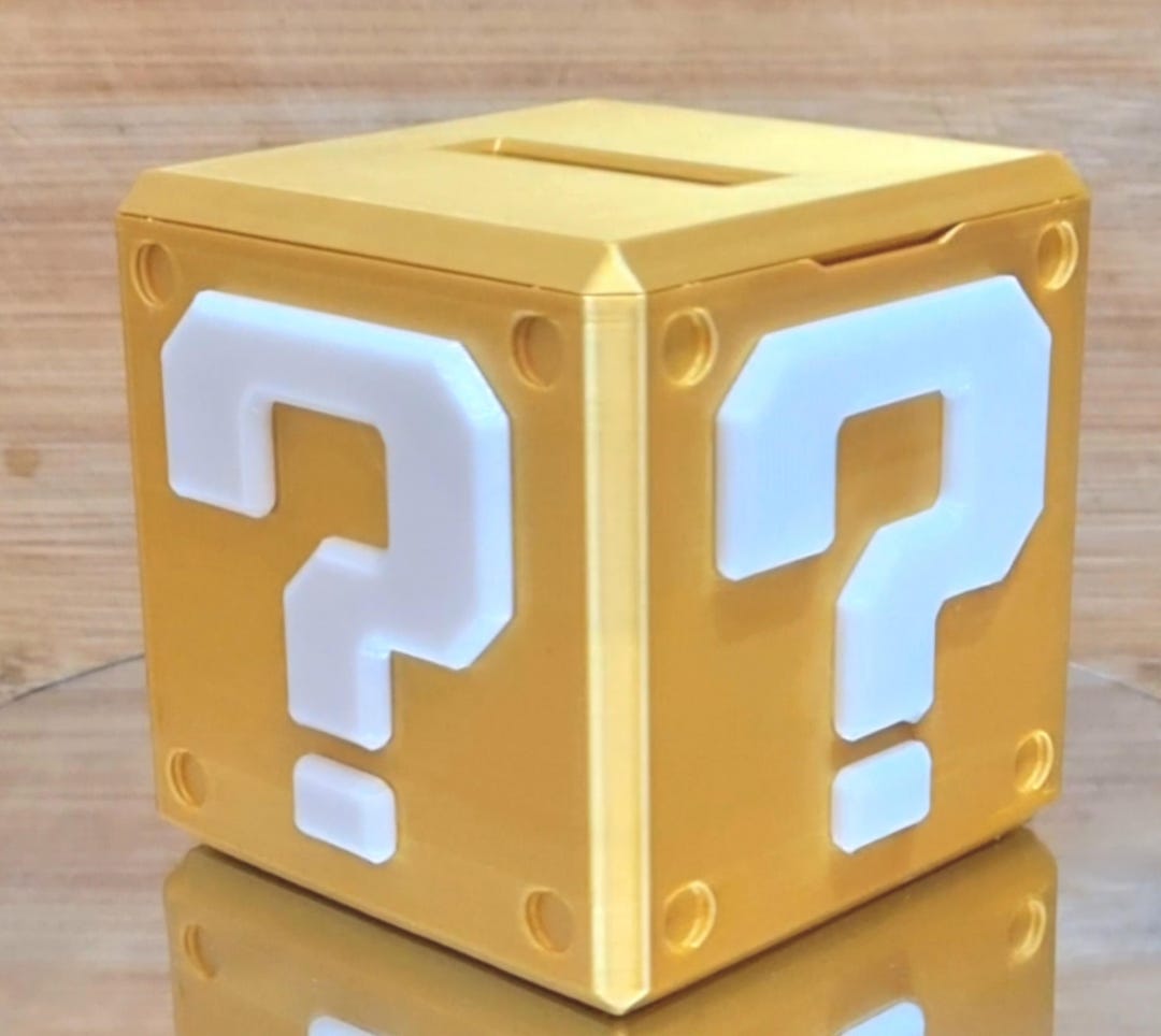 Gold Mario Inspired Question Mark Mystery Money Box - Etsy UK