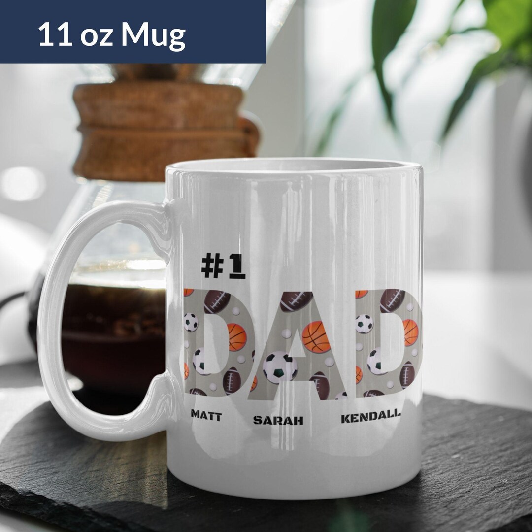 Personalized Sports Dad Mug, Custom Father's Day Gift, 11oz - Etsy