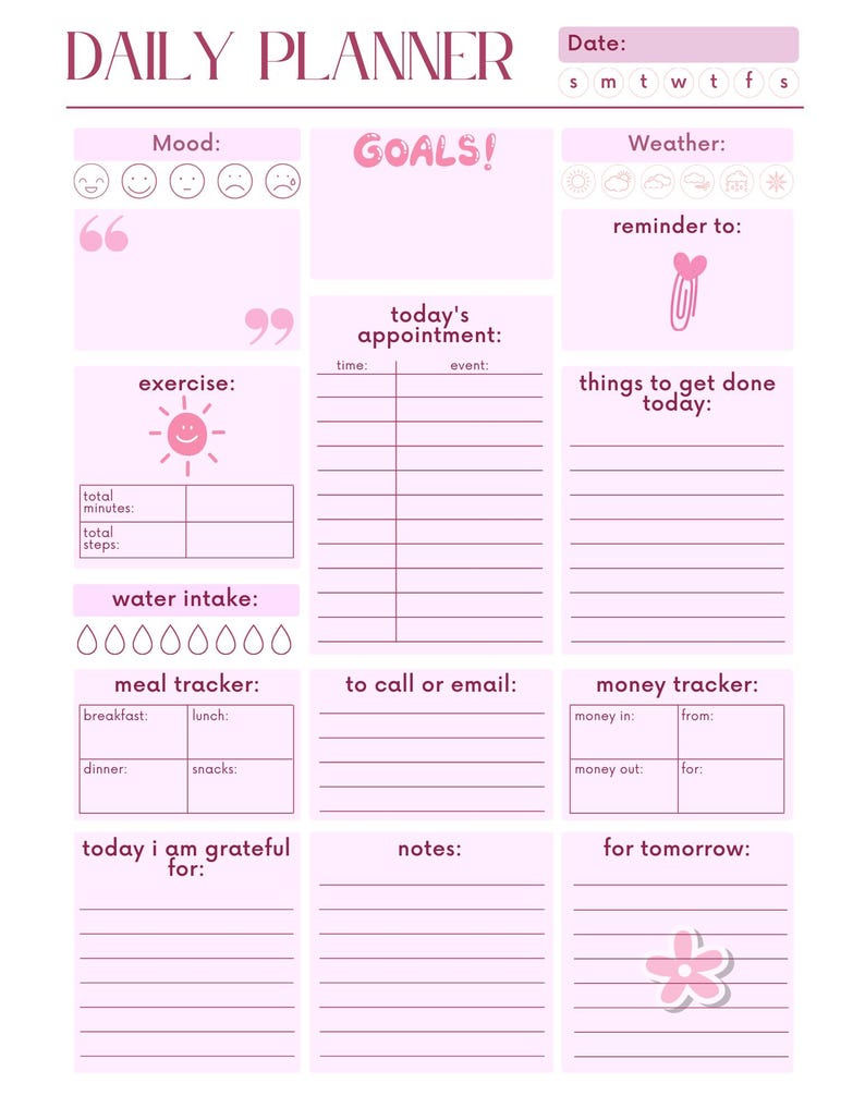 Planner for an Organized & Happy Life Daily Weekly Monthly Planner ...