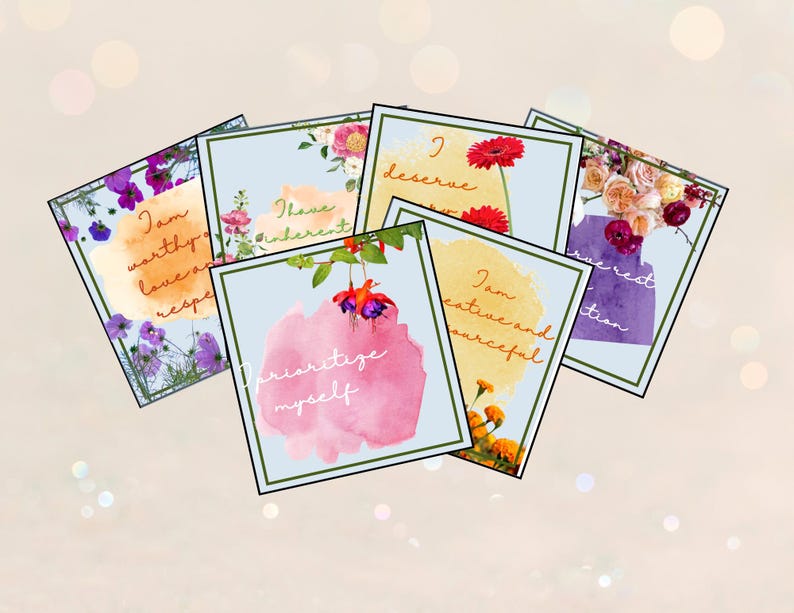Positive Affirmations Flashcards for Women Empowering Cards to Boost ...
