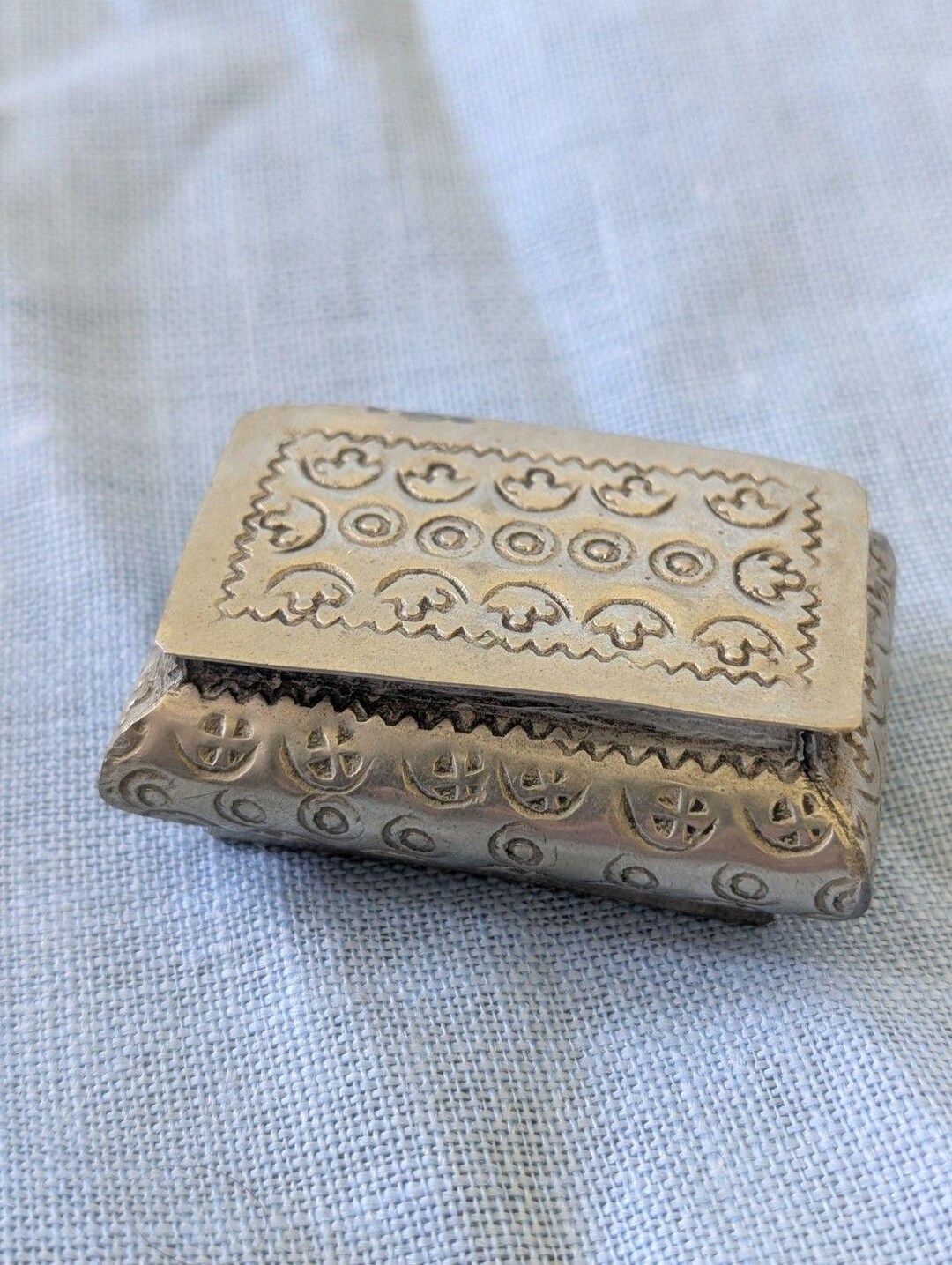 Small, Antique, White Metal, Trinket Box - Persian Arabic Islamic ...