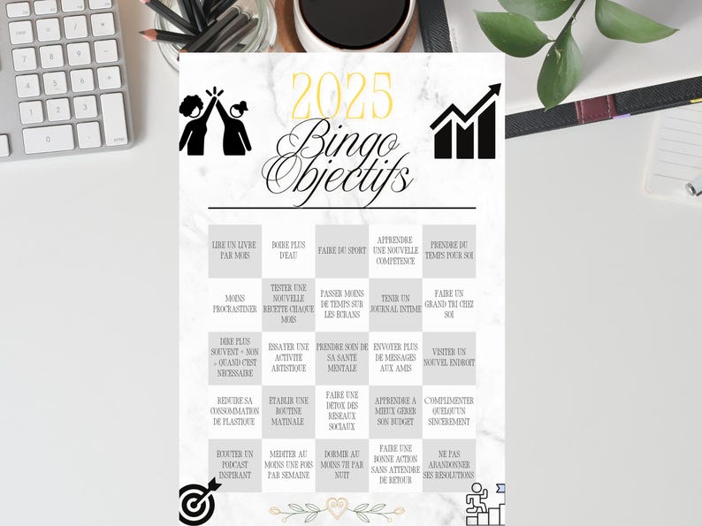 2025 Goals Bingo – Motivation & Productivity Game! (PDF to Download and ...