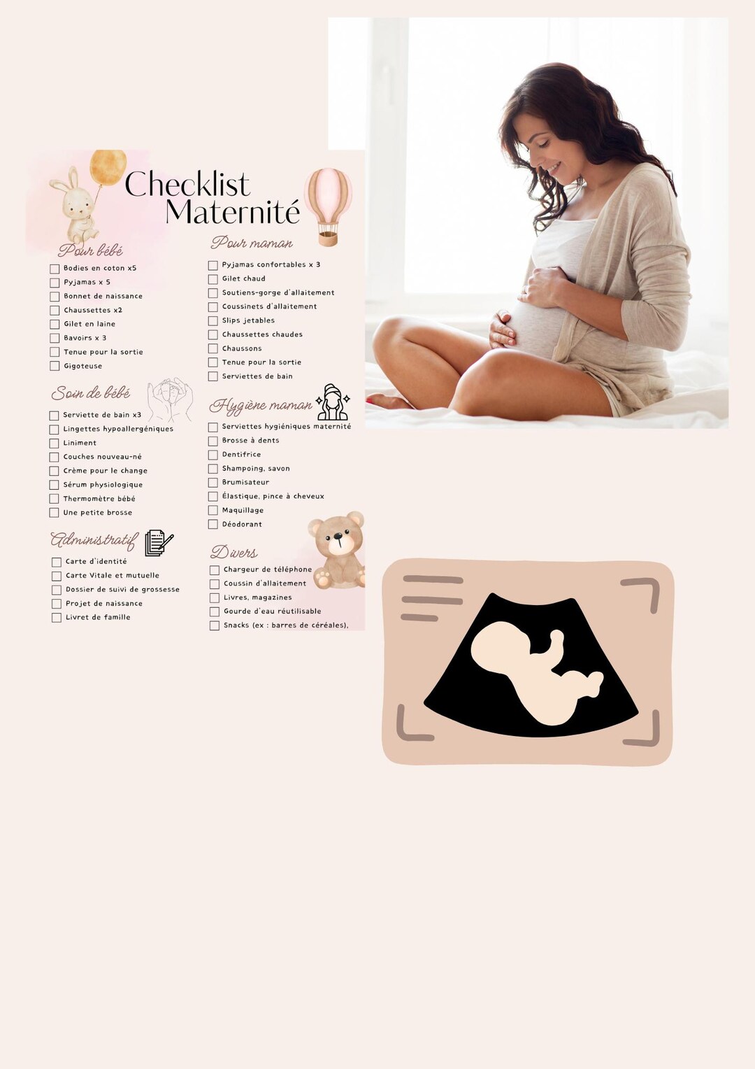 Maternity Checklist Printable Version - Etsy UK