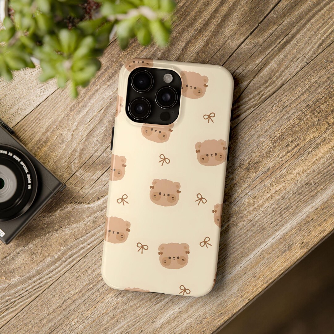 Cute Teddy Bear Phone Case Aesthetic Bear Design Shockproof