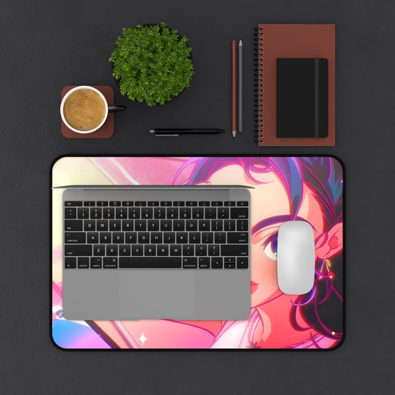 Y2K Kawaii Anime Desk Mat - Cute Girl Gaming Pad, Retro Aesthetic ...