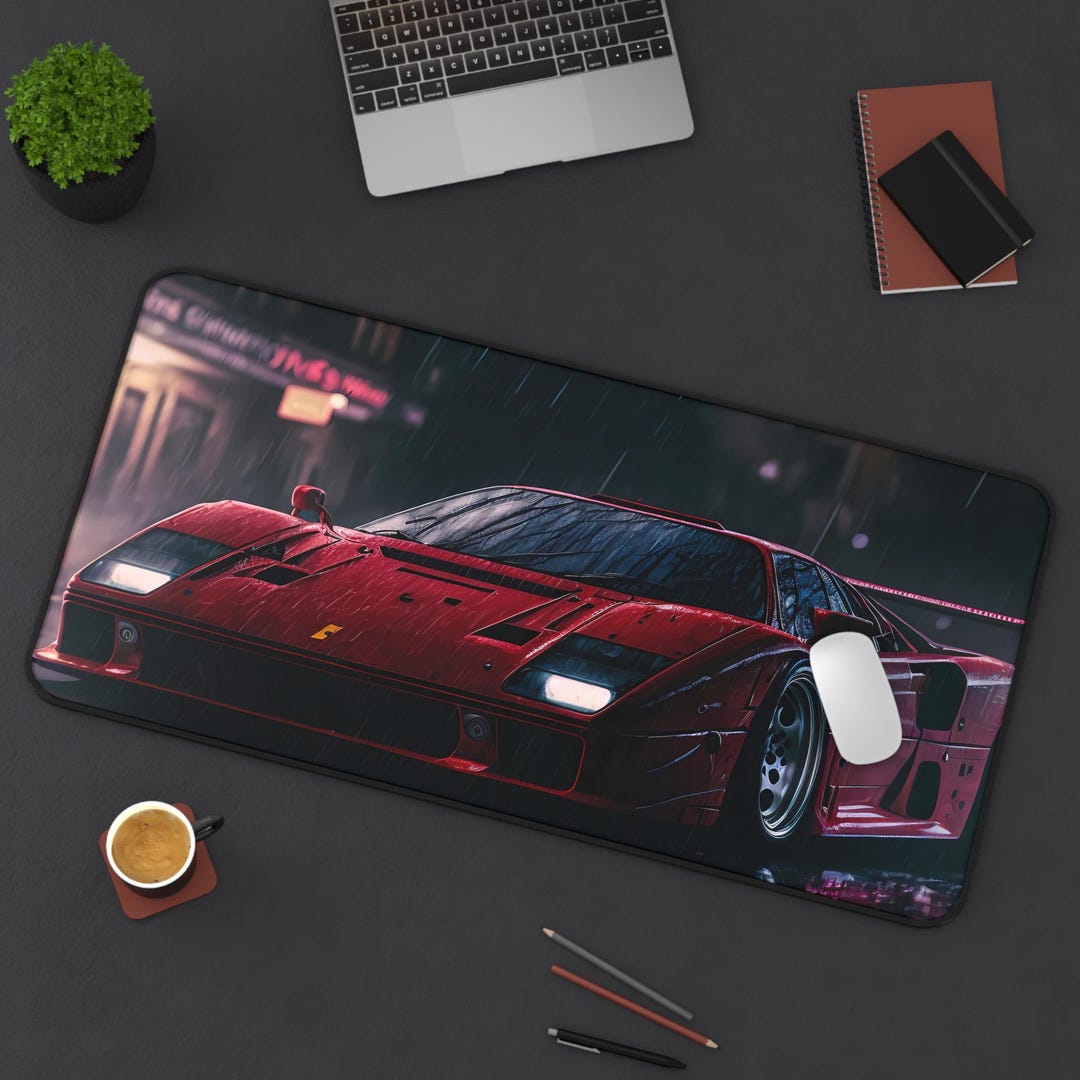Ferrari F40 Desk Mat - Classic Car Gaming Pad, Supercar Mousepad, Large ...