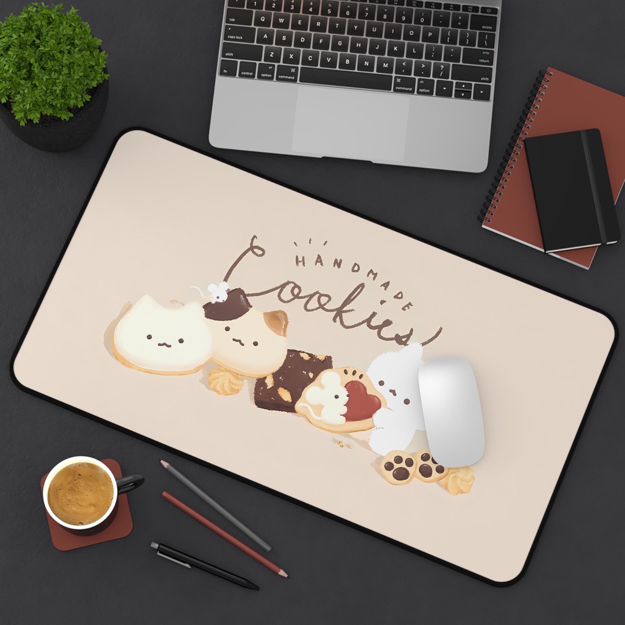 Cute Pastel Cookies Deskmat - Kawaii Gaming Mousepad, Aesthetic PC Mat ...