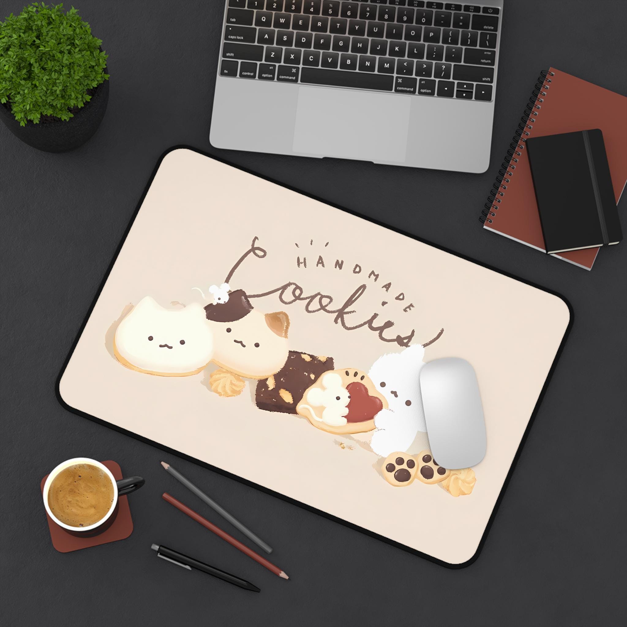 Cute Pastel Cookies Deskmat - Kawaii Gaming Mousepad, Aesthetic PC Mat ...