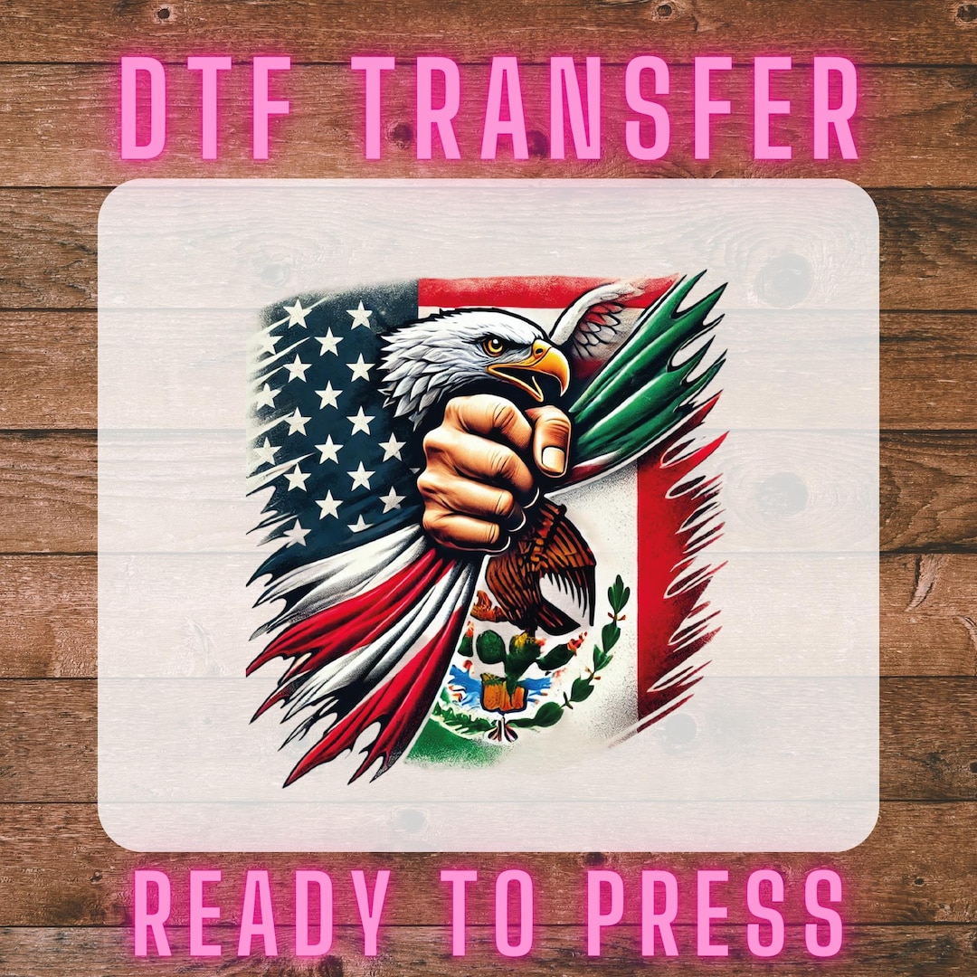 Mexican American Eagle DTF Transfer, Ready to Press DTF - Etsy