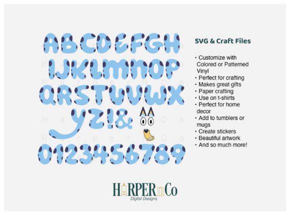 Bluey Font Writing Invitations Decorating Tshirt Svg Png Eps Jpg Dxf - Etsy