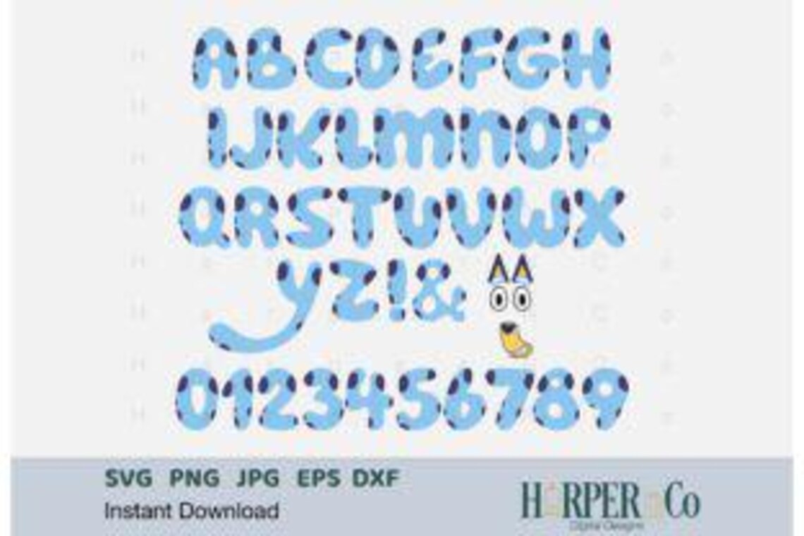 Bluey Font Writing Invitations Decorating Tshirt Svg Png Eps Jpg Dxf - Etsy