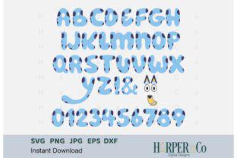 Bluey Font Writing Invitations Decorating Tshirt Svg Png Eps Jpg Dxf - Etsy