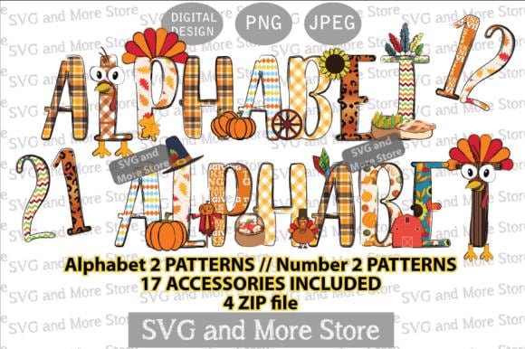 Thanksgiving Alphabet Letters PNG - Etsy
