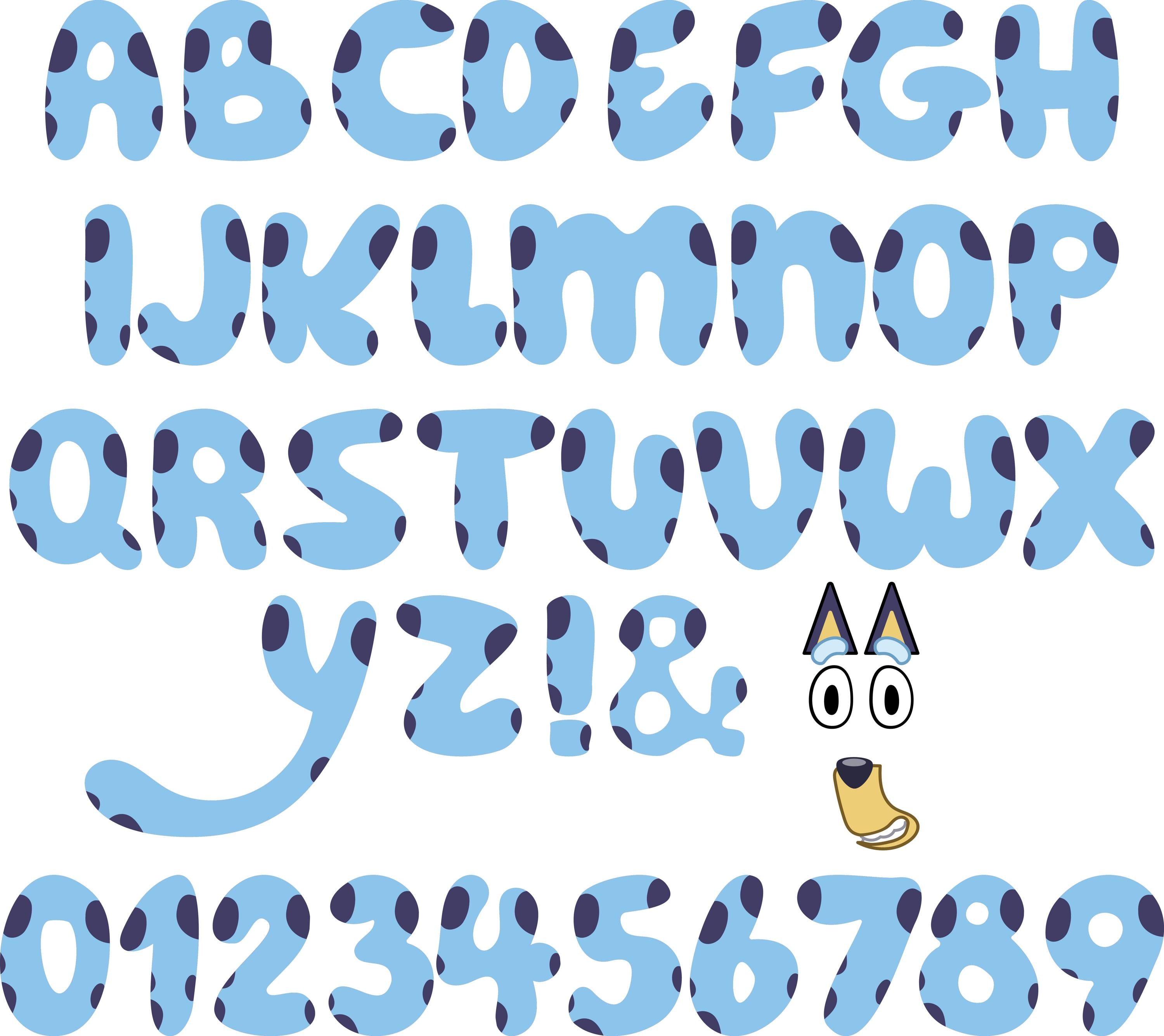 Bluey Font Writing Invitations Decorating Tshirt Svg Png Eps Jpg Dxf - Etsy