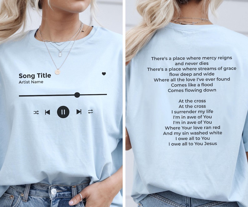 Custom Song Lyrics T-shirt: Music Lover Gift, Minimalist Band Tee - Etsy