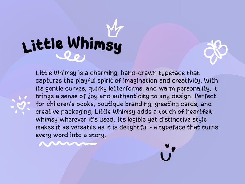 Little Whimsy Font: Hand-drawn Typeface, Multilingual - Etsy