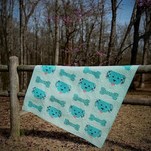 Easy Patchwork Dog Quilt Pattern: Baxter and Bones (PDF Pattern, 3 Sizes) - Etsy