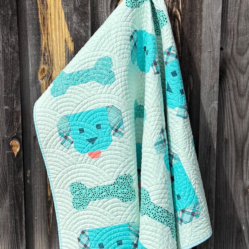 Easy Patchwork Dog Quilt Pattern: Baxter and Bones (PDF Pattern, 3 Sizes) - Etsy