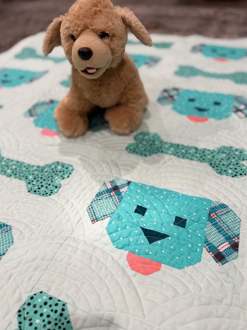 Easy Patchwork Dog Quilt Pattern: Baxter and Bones (PDF Pattern, 3 Sizes) - Etsy