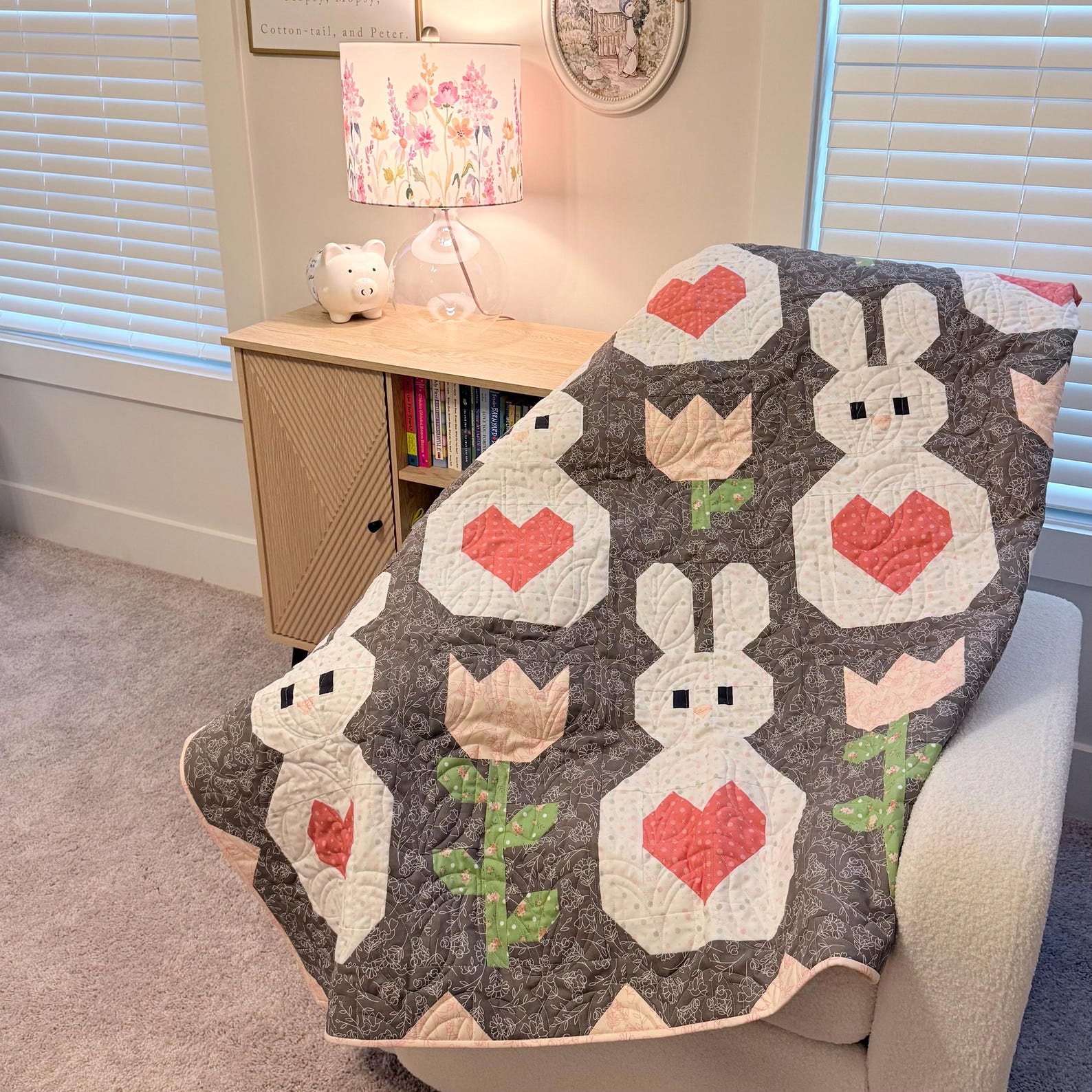 Bunny Love Quilt Pattern: Patchwork for Baby and Throw Size (PDF ...