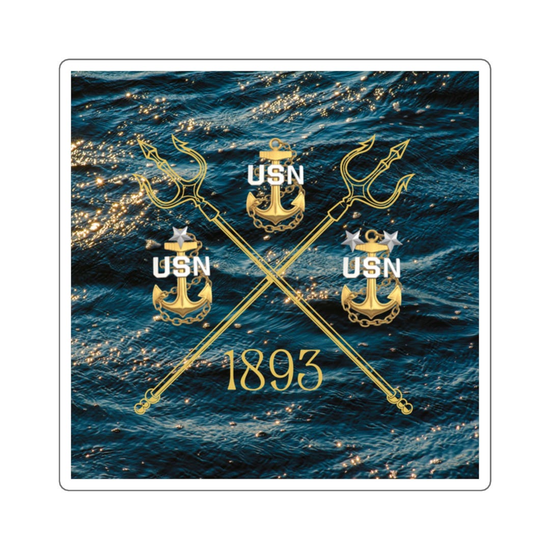 King Neptune's Trident CPO Square Sticker - Etsy