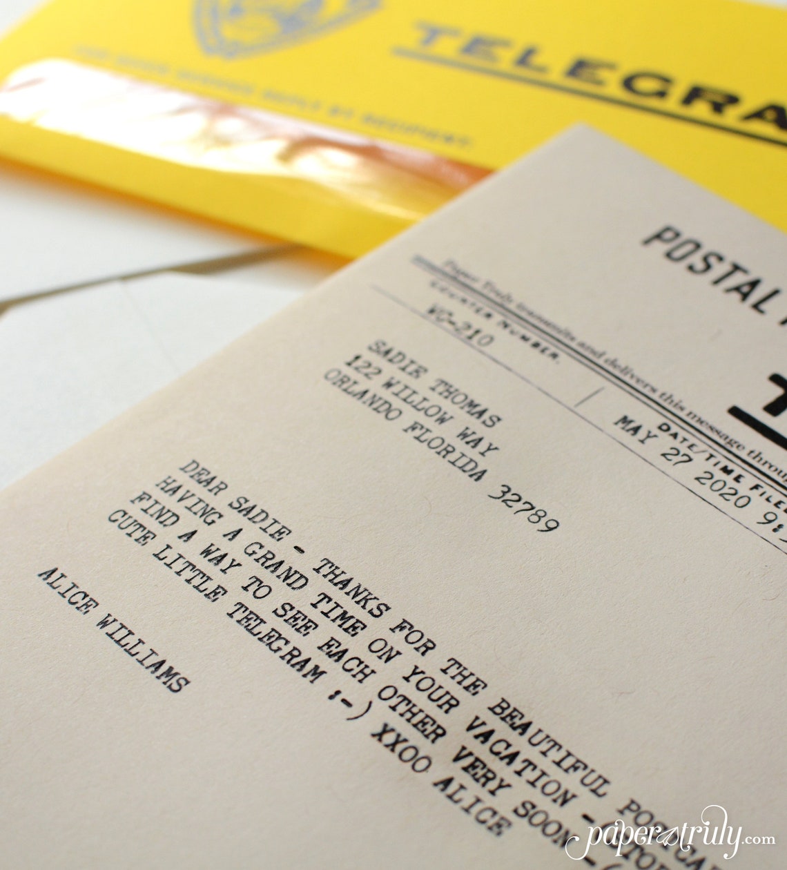 Send A Telegram Greeting Card Ships Directly to Your - Etsy