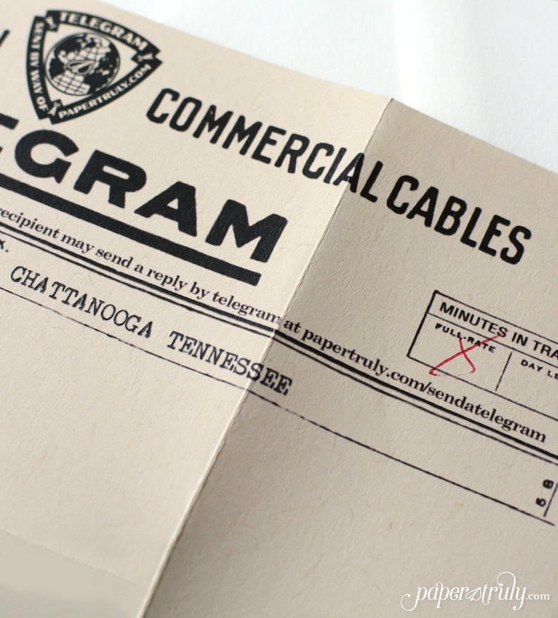 Send A Telegram Greeting Card Ships Directly to Your - Etsy