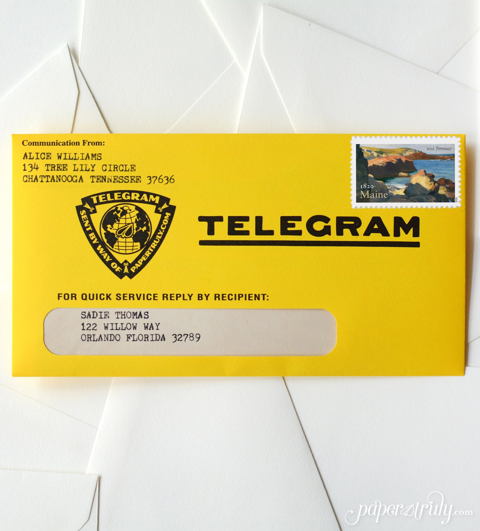 Send A Telegram Greeting Card - Ships Directly to Your Recipient - Etsy