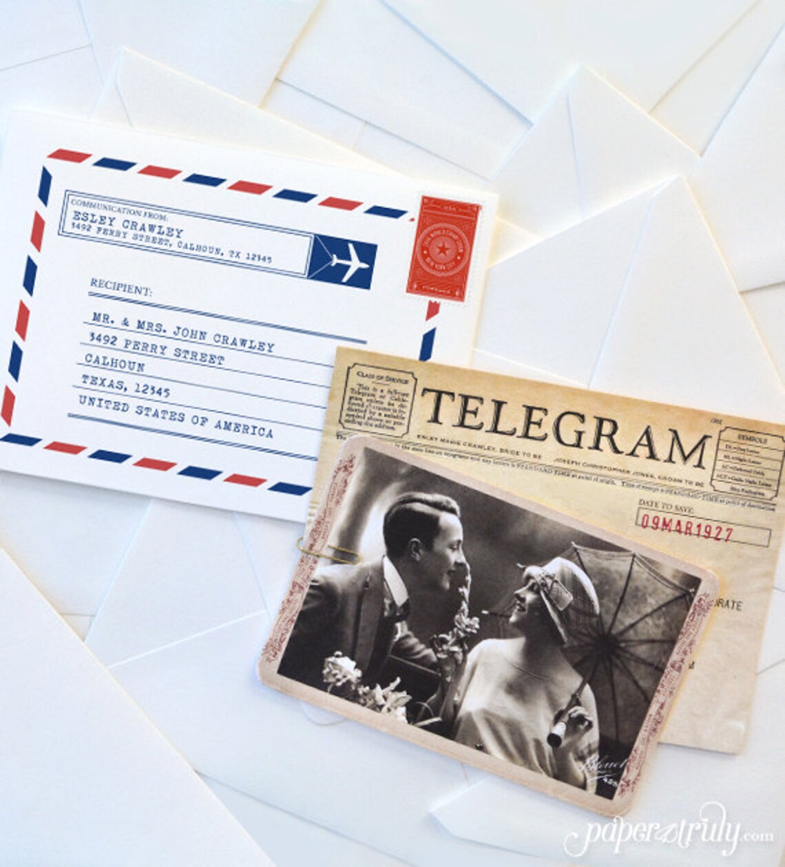 Kiss by Wire Telegram Save the Date SAMPLE ONLY price is | Etsy UK