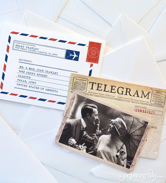 Kiss by Wire Telegram Save the Date SAMPLE ONLY price is | Etsy UK