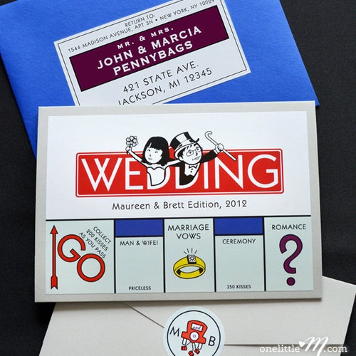 Personalised Monopoly Themed Board Game Wedding Invitation or - Etsy
