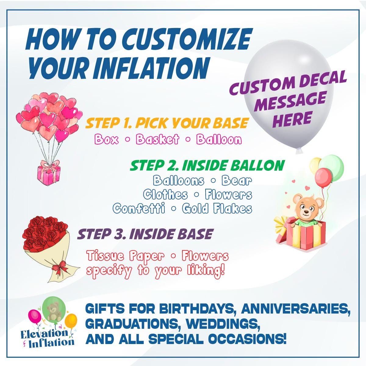 Customizable Bobo Balloon, Anniversary Gift, Valentine’s Day Gift ...