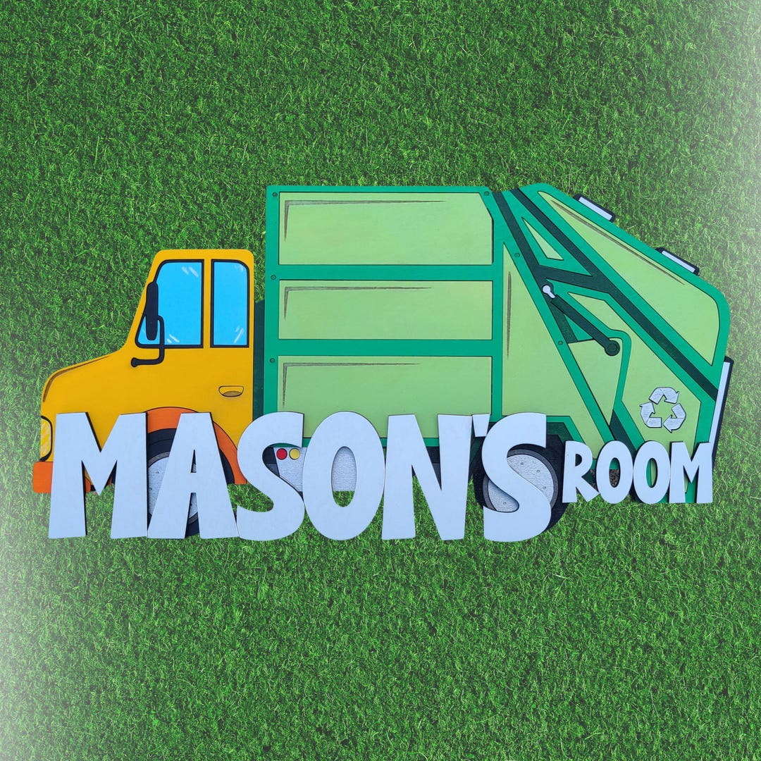 Custom Garbage Truck Name Sign - Etsy