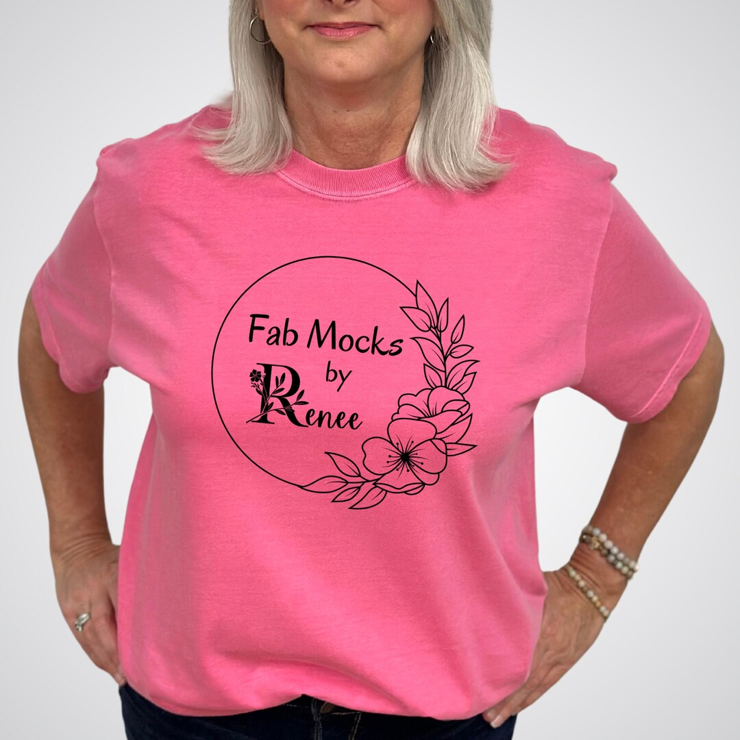 Comfort Colors 1717 Crunchberry Mockup, CC1717 Oversized Tee Horizonal ...