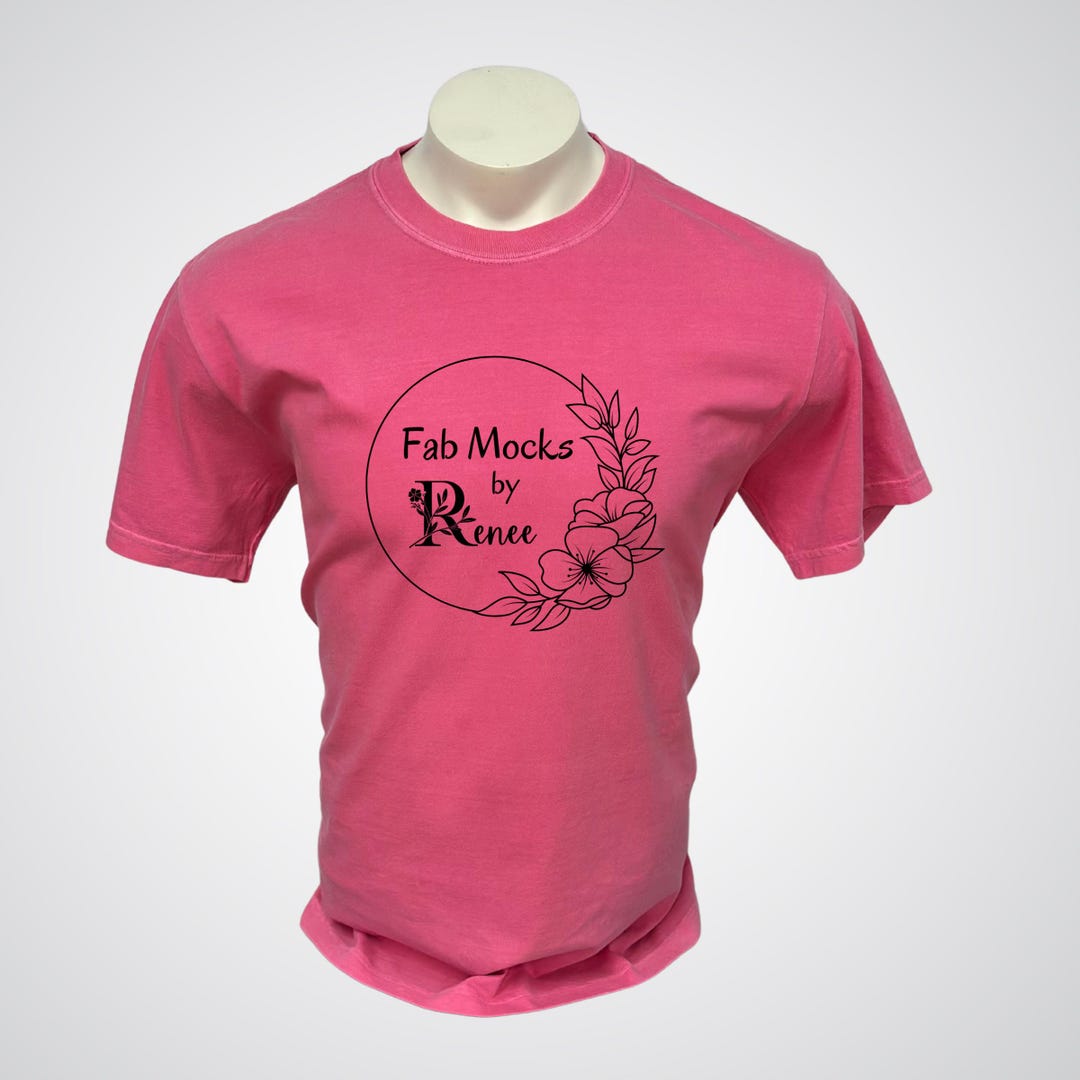 Comfort Colors 1717 Crunchberry Mockup, CC1717 Oversized Tee Horizonal ...