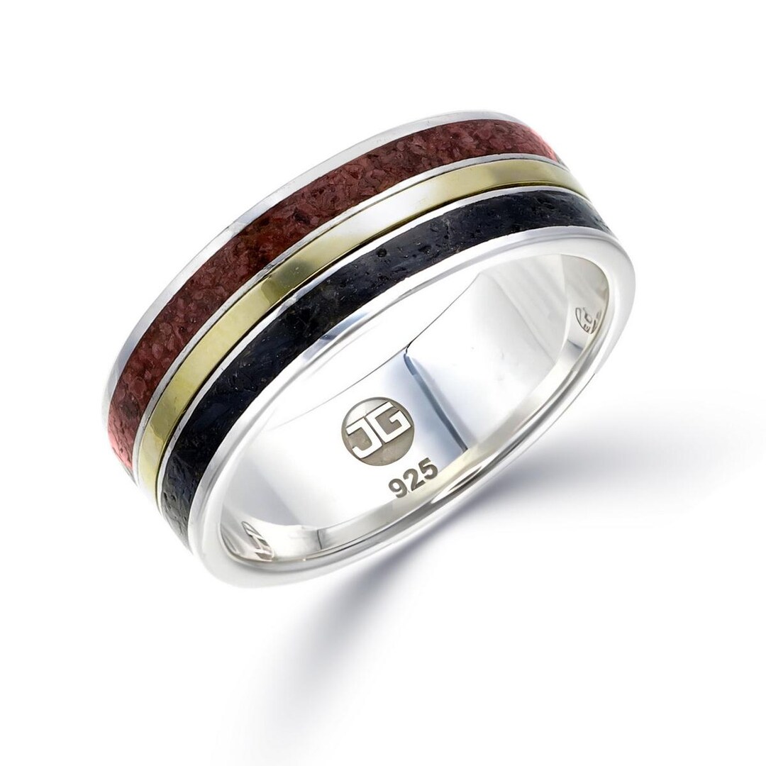 FOSSIL RING: Brontosaurus Dinosaur Bone, Megalodon Tooth,14k Gold ...