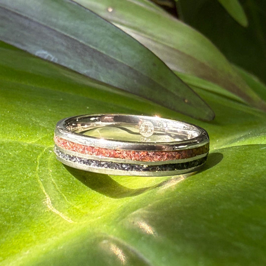 FOSSIL RING: Brontosaurus Dinosaur Bone, Megalodon Tooth Sterling ...