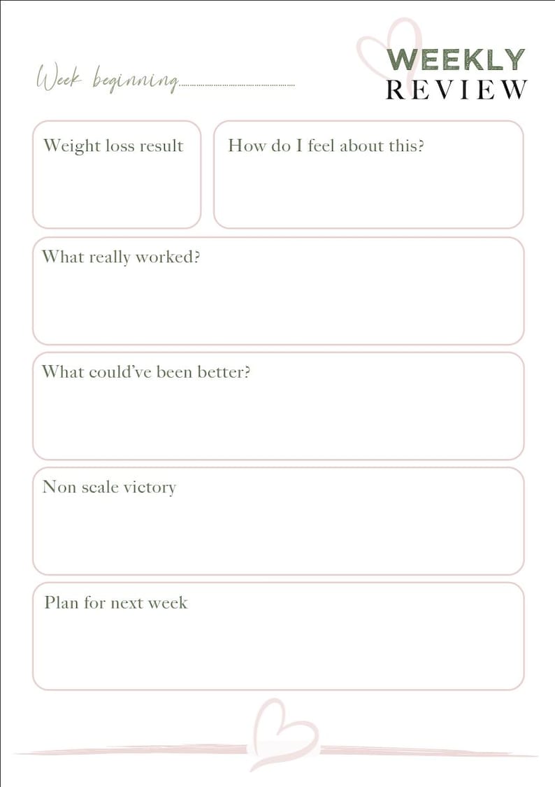 A5 Aesthetic Printable Slimming World Compatible Weight Loss Planner ...